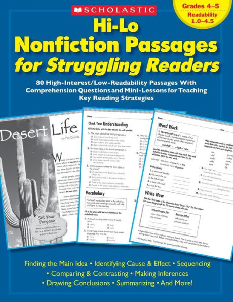 Hi-Lo Nonfiction Passages for Struggling Readers: Grades 4-5: 80 High ...
